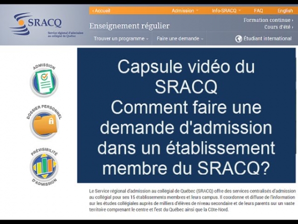 SRACQ Comment faire une demande d'admission
