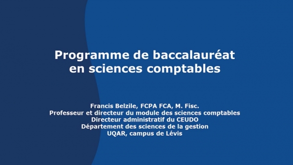 Baccalauréat en sciences comptables