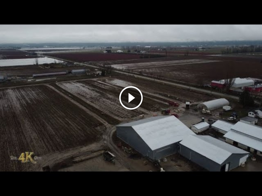 Yarrow: Aerial view of fields covered in mud at ground zero of ...